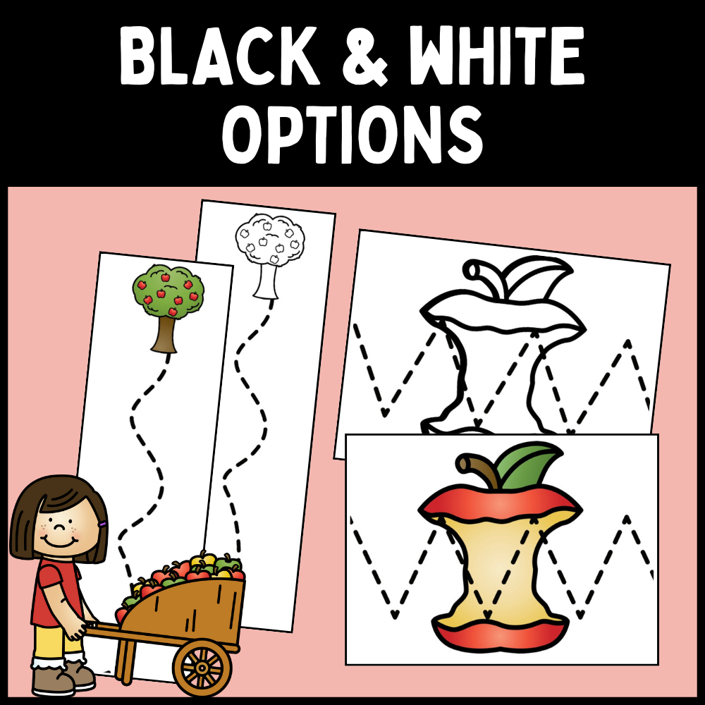 Cutting Practice Cards for Fine Motor Skills with Apple Theme | Made By ...