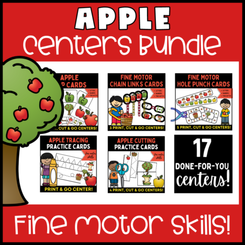 Fine Motor Skills Centers Bundle for Fall Apple Theme - Made By Teachers