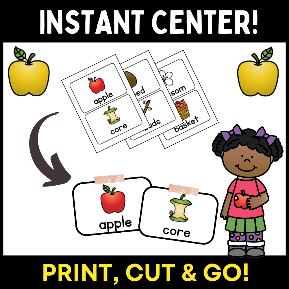 Apple Write the Room Activity for First Grade with Differentiation ...