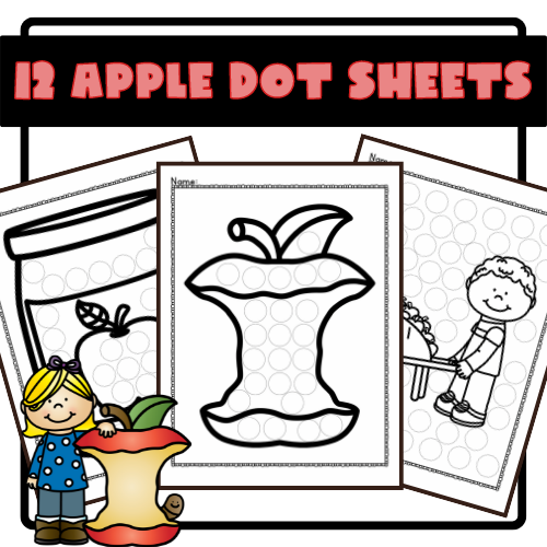 Apple Dot Painting Bundle, Dot Marker Activities, Printables for Do a ...