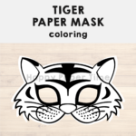 Tiger Paper Mask Printable Jungle Animal Coloring Craft Activity ...