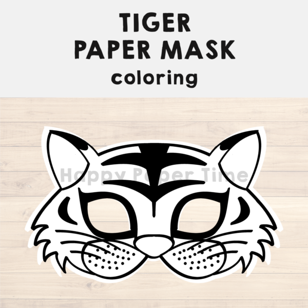 Tiger Paper Mask Printable Jungle Animal Coloring Craft Activity ...