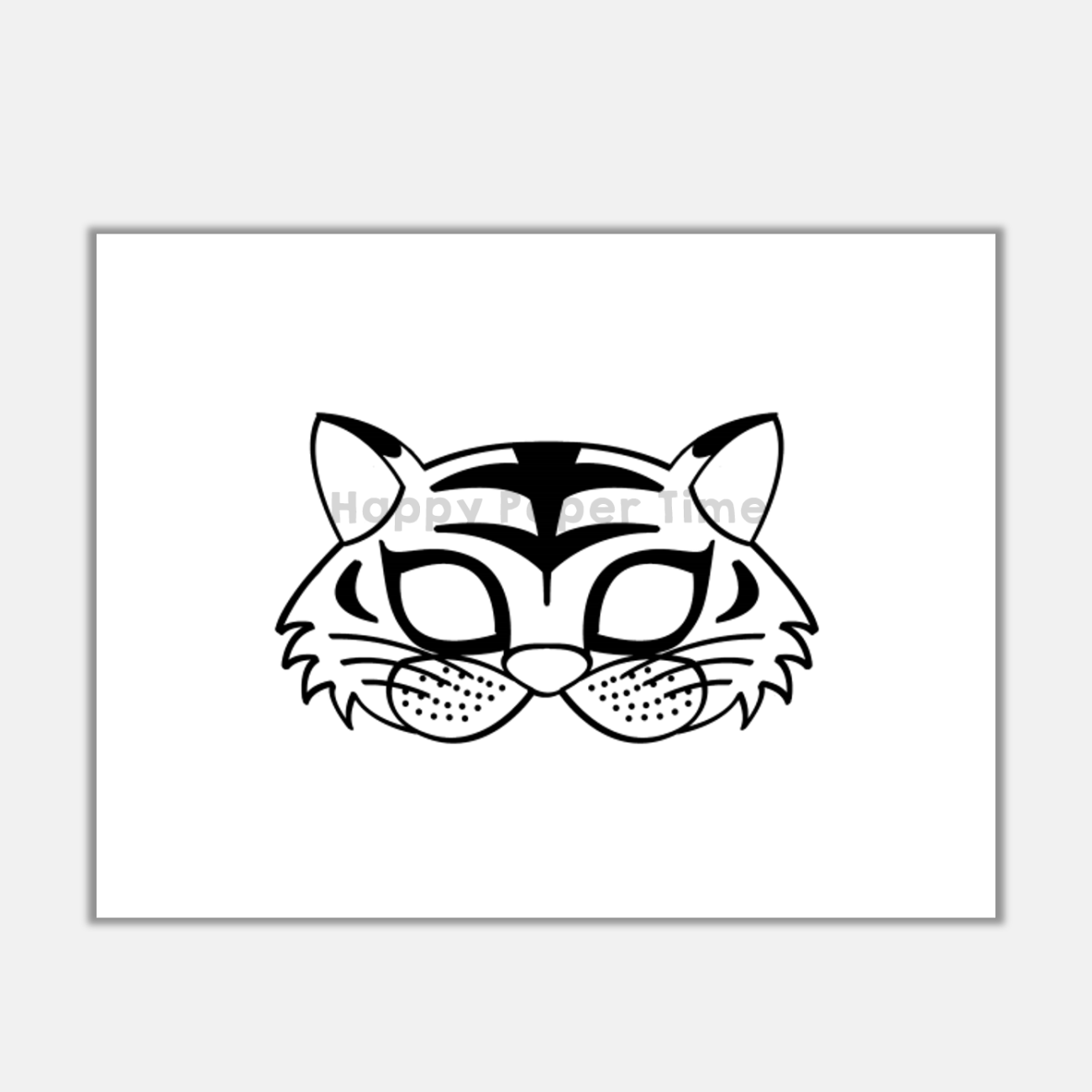 Tiger Paper Mask Printable Jungle Animal Coloring Craft Activity ...