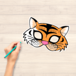 Tiger Paper Mask Printable Jungle Animal Coloring Craft Activity ...