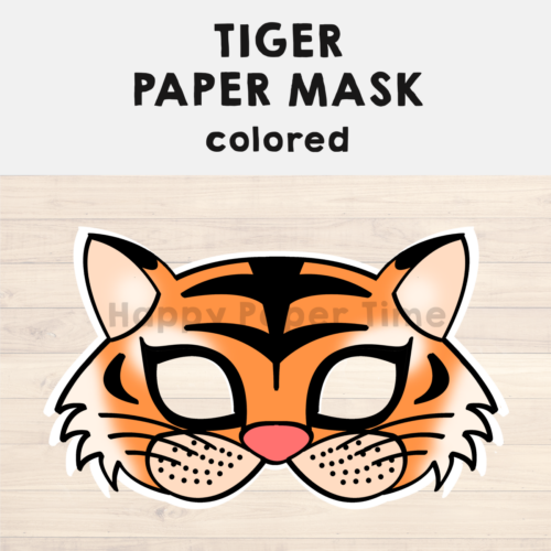 Tiger Paper Masks Printable Jungle Animal Coloring Craft Activity ...