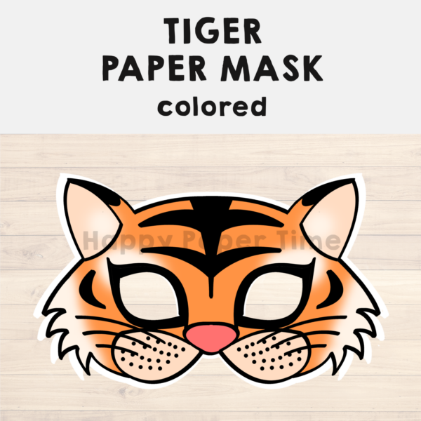 Tiger Paper Mask Printable Jungle Asian Animal Craft Activity Template ...