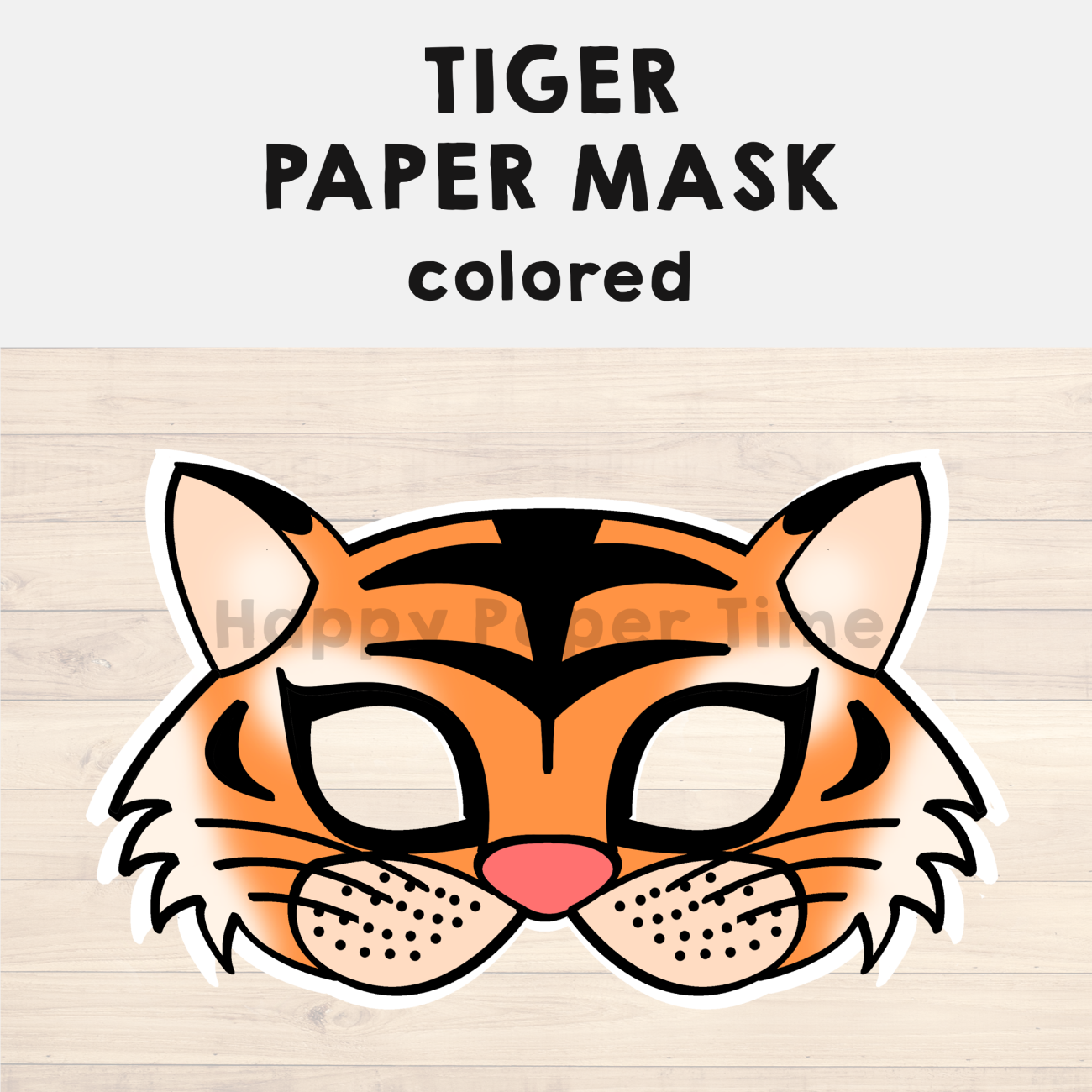 Tiger Paper Mask Printable Jungle Asian Animal Craft Activity Template