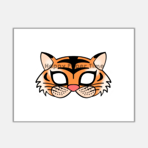 Tiger Paper Mask Printable Jungle Asian Animal Craft Activity Template ...