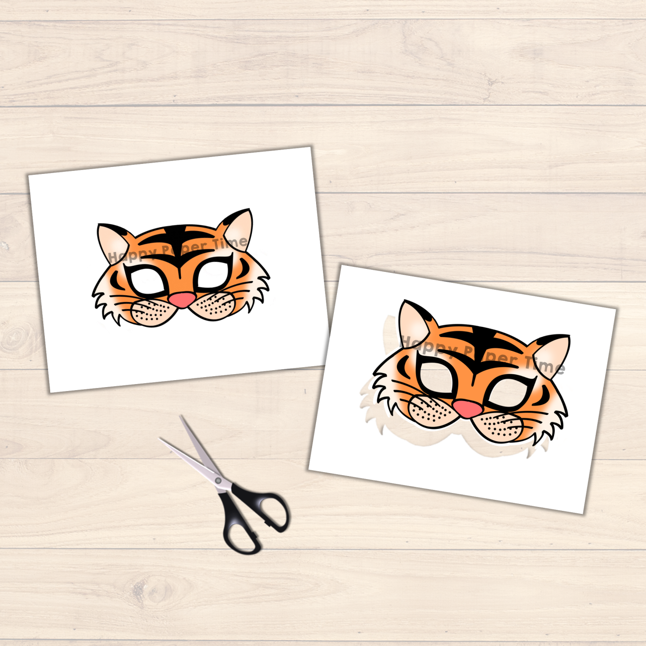Tiger Paper Mask Printable Jungle Asian Animal Craft Activity Template ...