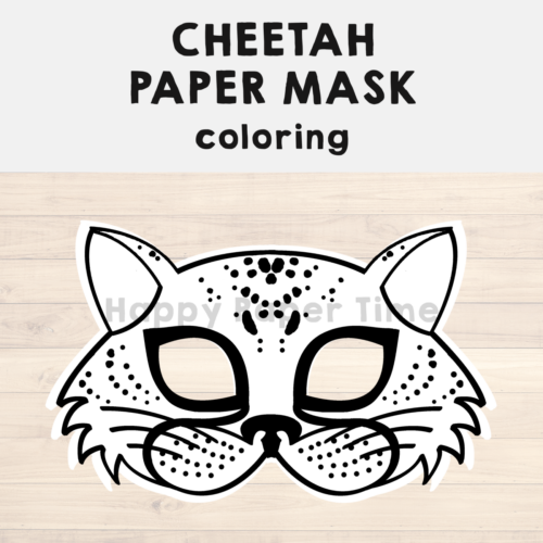 Wild Cat Paper Mask Printable Animal Coloring Craft Activity Costume ...