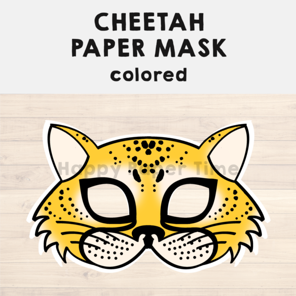Cheetah Paper Mask Printable Africa Animal Coloring Craft Activity ...