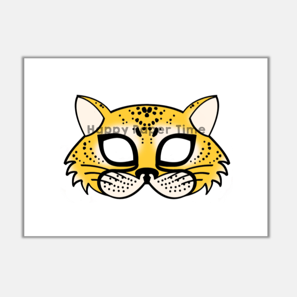Cheetah Paper Mask Printable Africa Animal Craft Activity Template ...