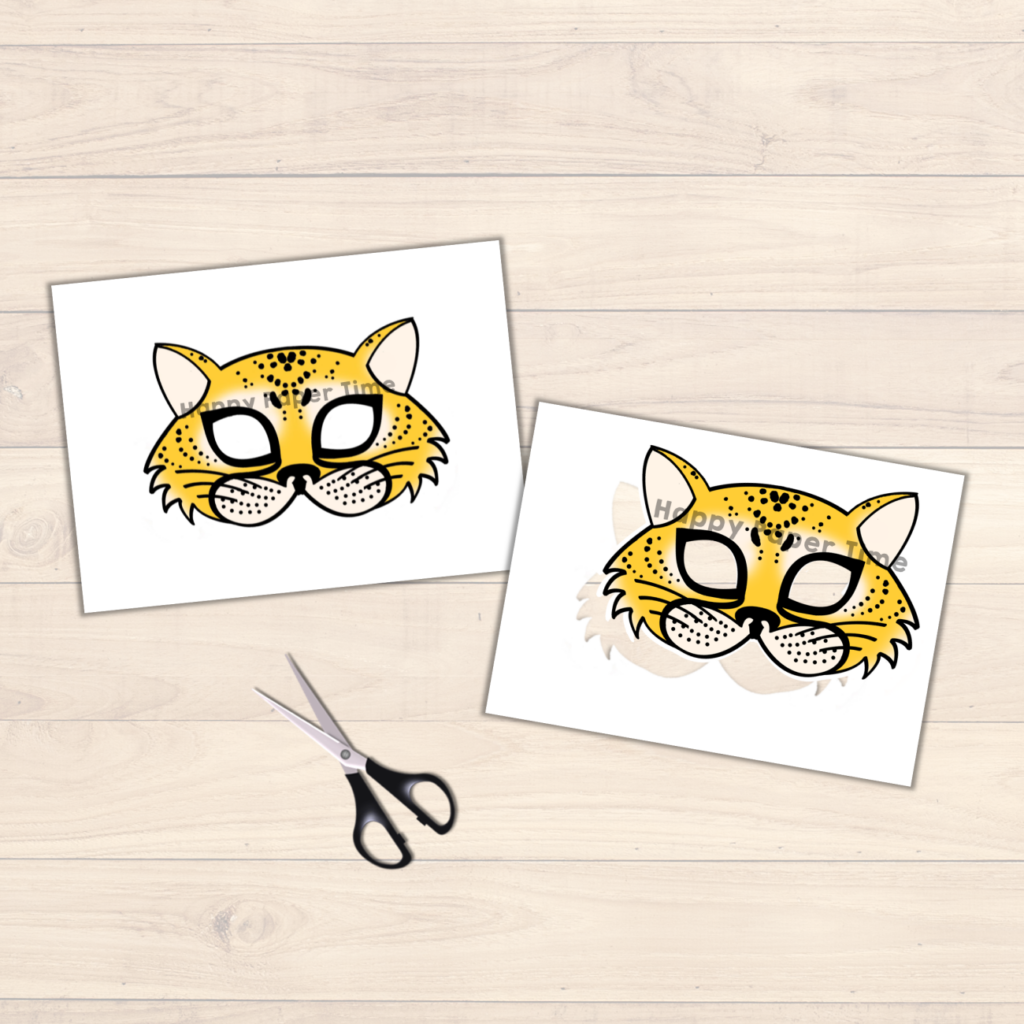 Cheetah Paper Mask Printable Africa Animal Craft Activity Template ...