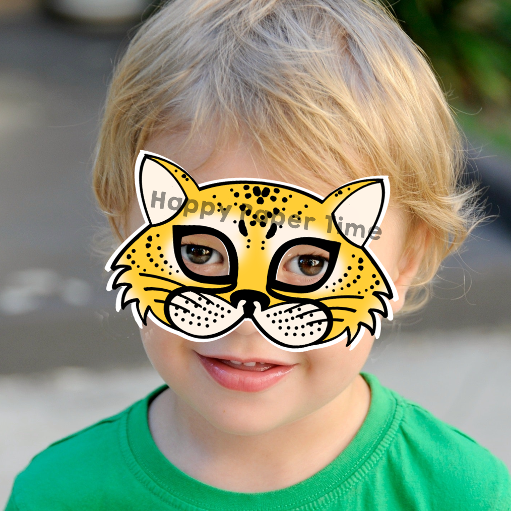 Cheetah Paper Mask Printable Africa Animal Craft Activity Template ...