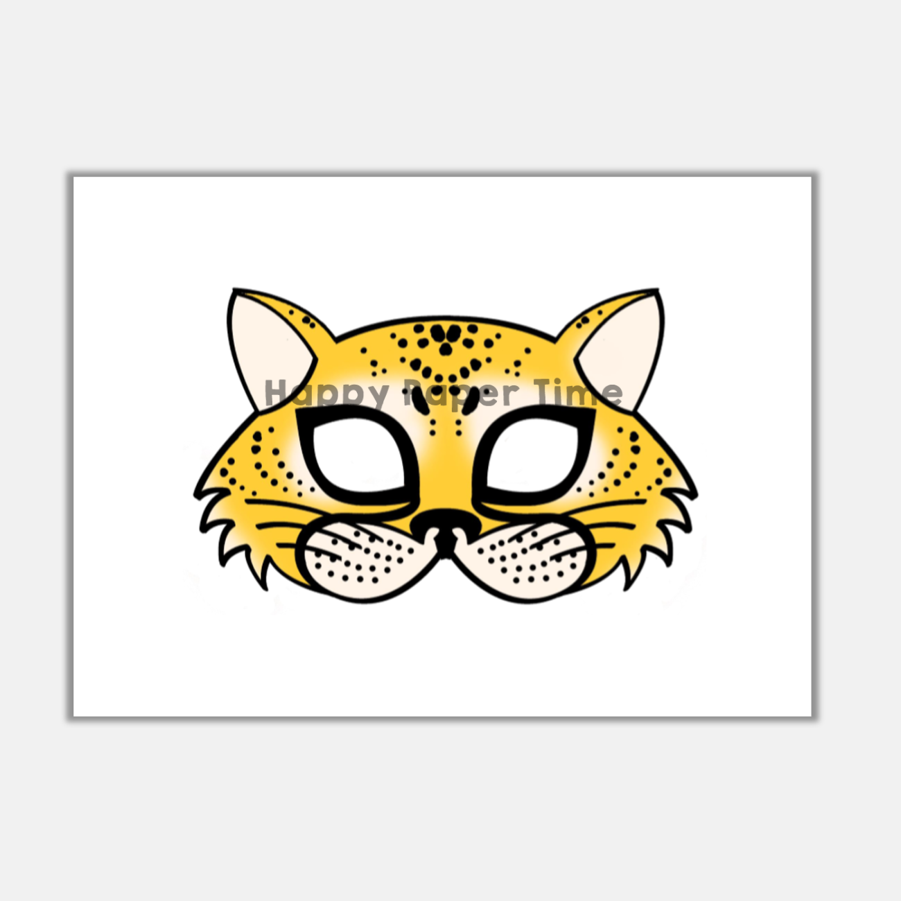 Cheetah Paper Mask Printable Africa Animal Coloring Craft Activity ...