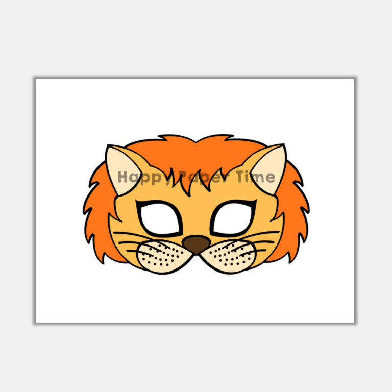 Lion Paper Mask Printable Africa Animal Craft Activity Template | Made ...