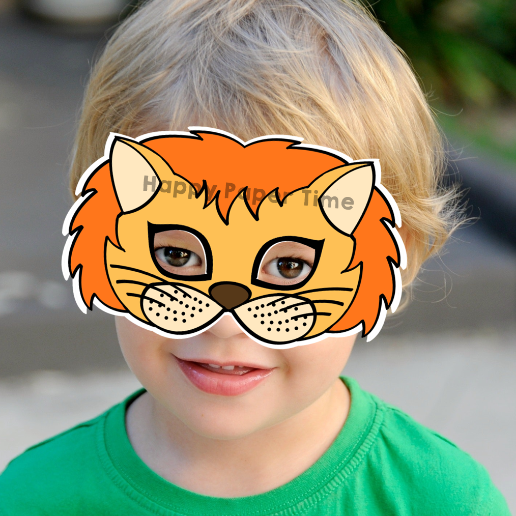 Wild Cat Paper Mask Printable Animal Coloring Craft Activity Costume Safari | Made By Teachers