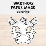 Warthog Paper Mask Printable Africa Animal Coloring Craft Activity ...