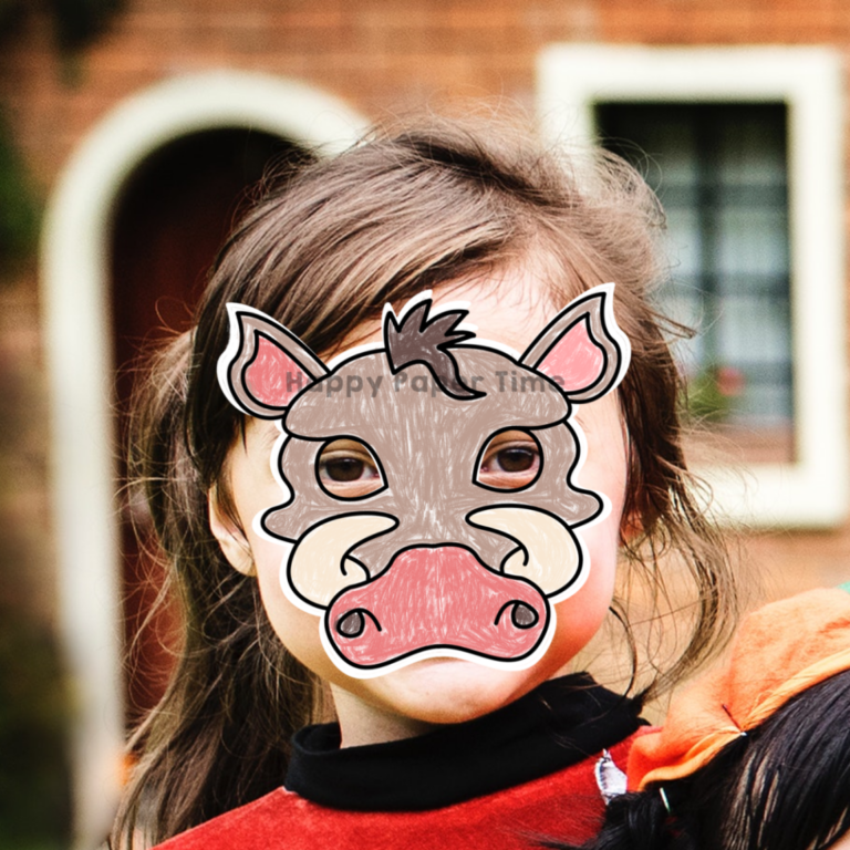 Warthog Paper Mask Printable Africa Animal Coloring Craft Activity ...