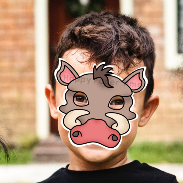 Warthog Paper Mask Printable Africa Animal Craft Activity Template ...