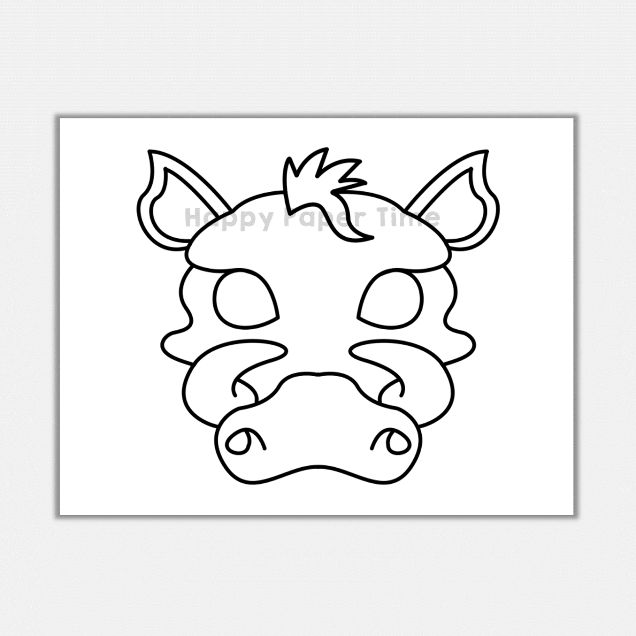 Warthog Paper Mask Printable Africa Animal Coloring Craft Activity ...