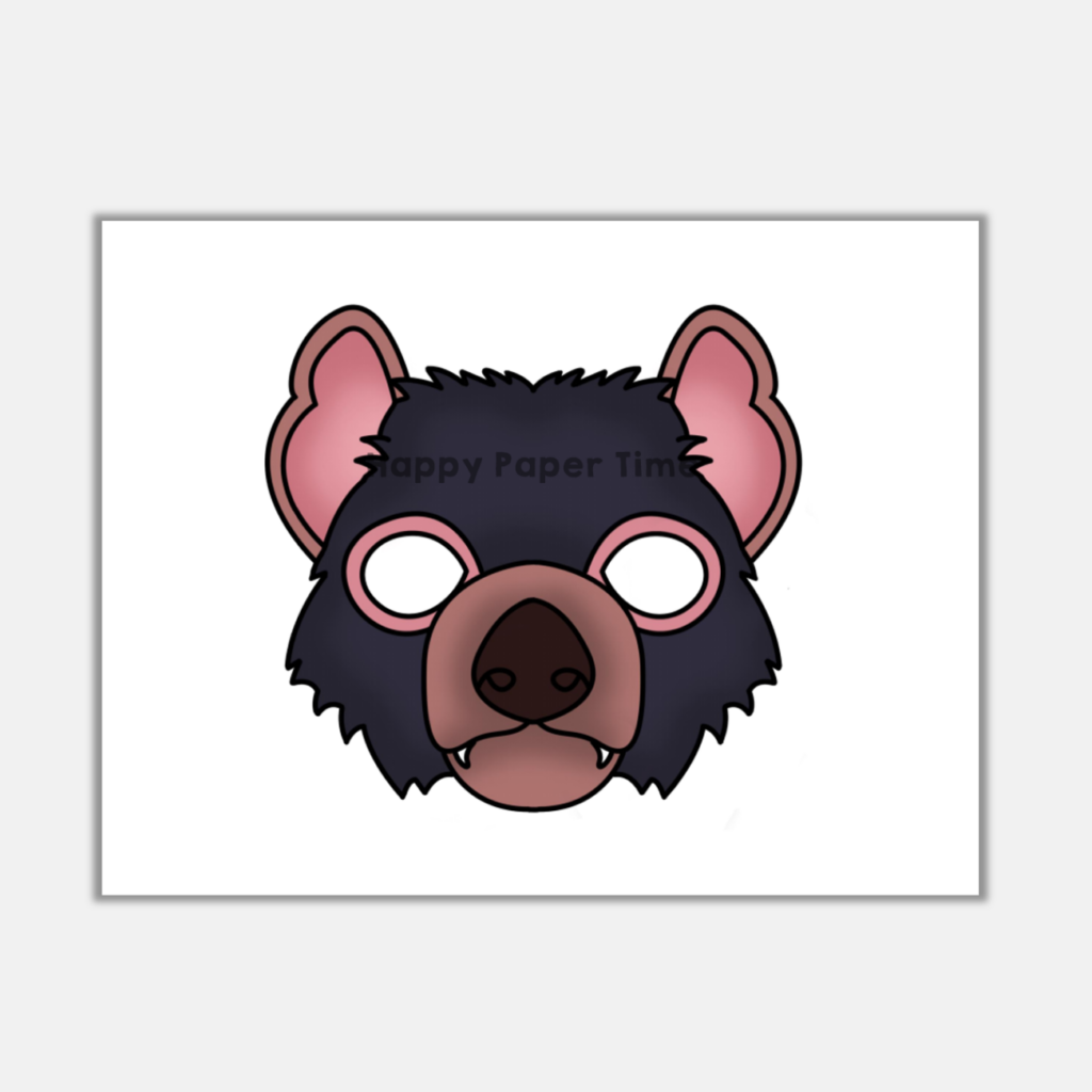 Tasmanian Devil Paper Mask Printable Craft Australia Activity Template ...