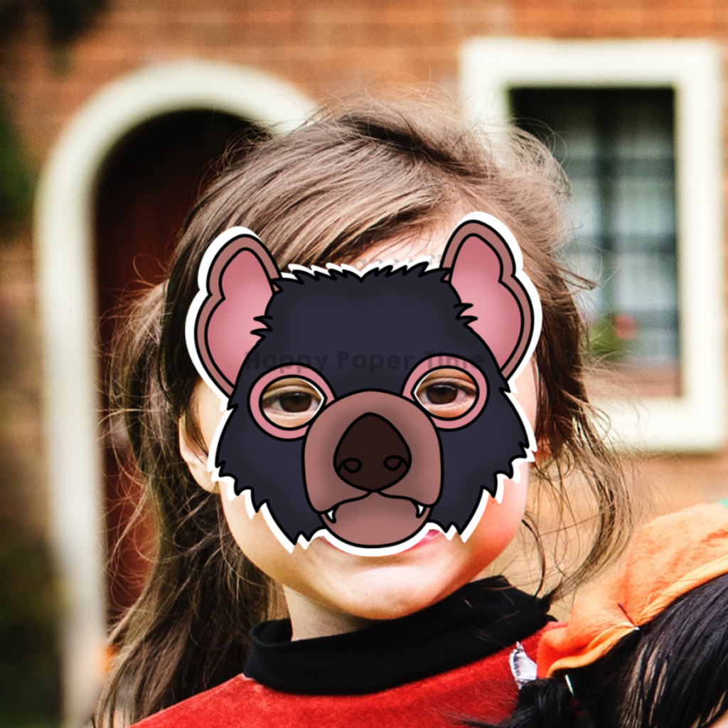 Tasmanian Devil Paper Masks Printable Coloring Craft Activity Template ...