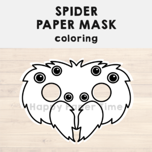 Spider Paper Mask Printable Coloring Halloween Craft Activity Template ...