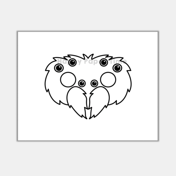 Spider Paper Mask Printable Coloring Halloween Craft Activity Template ...