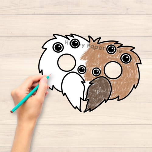 Spider Paper Mask Printable Coloring Halloween Craft Activity Template ...