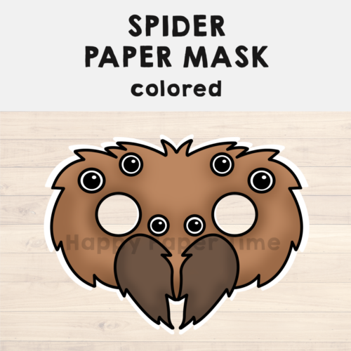 Spider Paper Mask Printable Insect Halloween Craft Activity Template ...