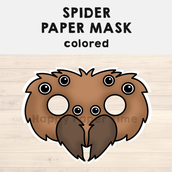 Spider Paper Mask Printable Insect Halloween Craft Activity Template ...