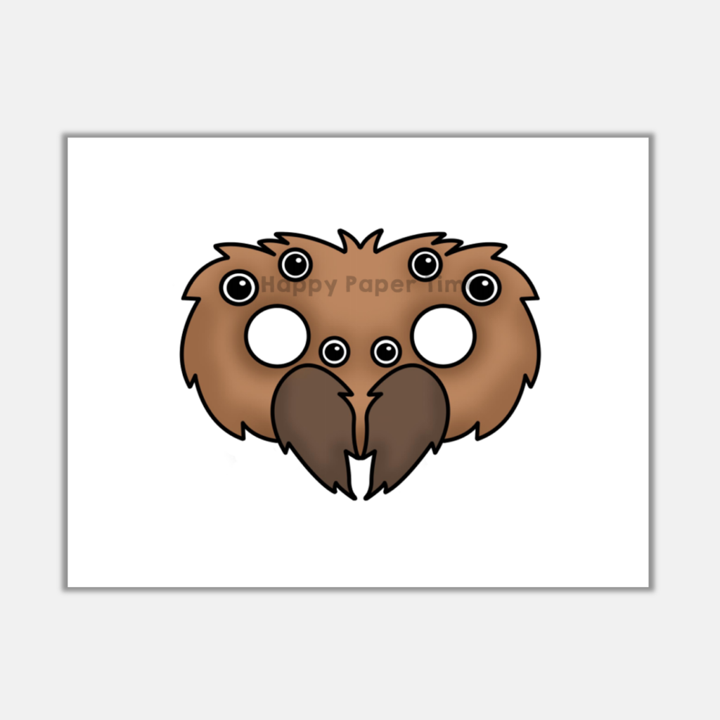 Spider Paper Masks Printable Coloring Halloween Craft Activity Template ...
