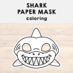 Shark Paper Mask Printable Ocean Sea Animal Coloring Craft Activity ...