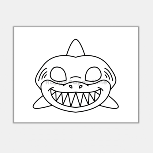 Shark Paper Mask Printable Ocean Sea Animal Coloring Craft Activity ...