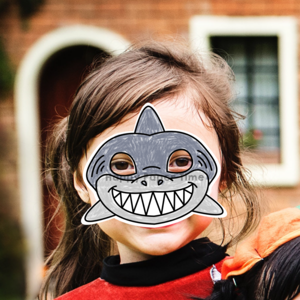 Shark Paper Mask Printable Ocean Sea Animal Coloring Craft Activity ...