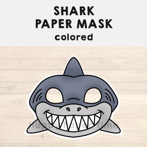Shark Paper Mask Printable Ocean Sea Animal Craft Activity Costume ...