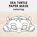Ocean Animal Paper Masks Printable Sea Coloring Craft Activity Costume ...