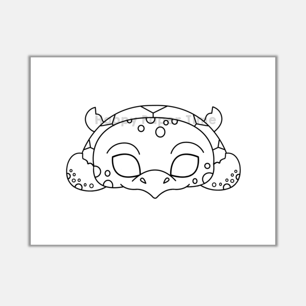 Sea Turtle Paper Mask Printable Ocean Animal Coloring Craft Activity ...