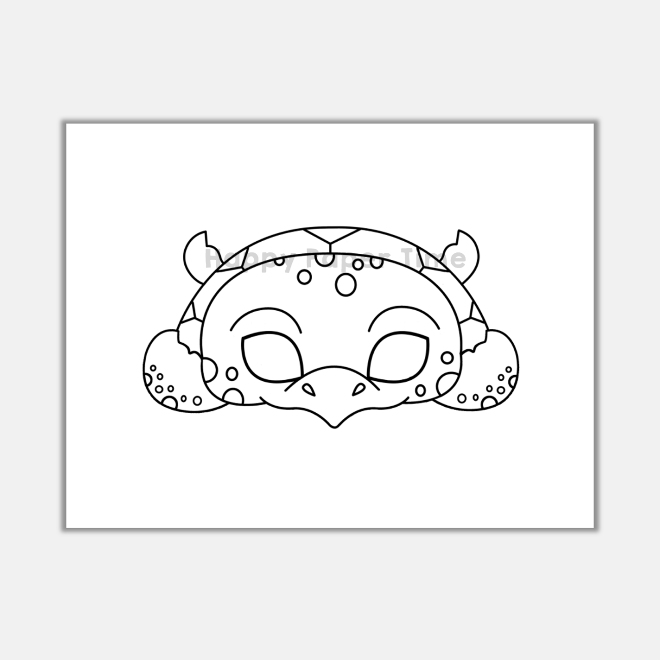 Sea Turtle Paper Masks Printable Ocean Animal Coloring Craft Activity ...