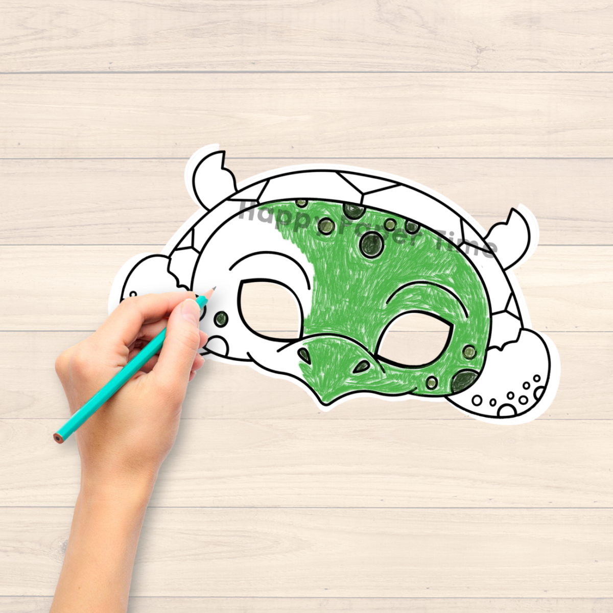 Sea Turtle Paper Masks Printable Ocean Animal Coloring Craft Activity ...