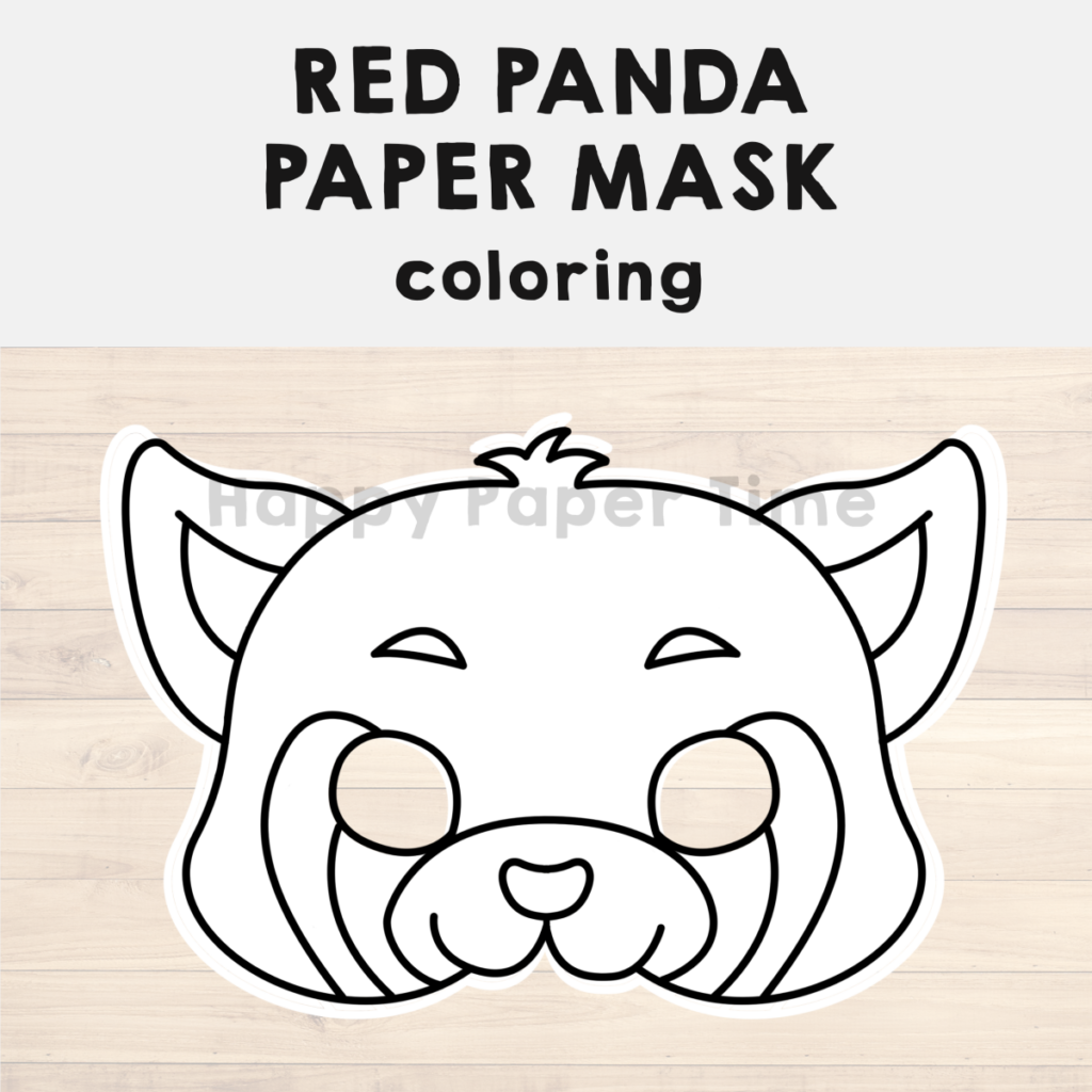 Red Panda Finger Puppet Printable Asian Animal Coloring Paper Craft ...