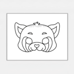 Red Panda Paper Mask Printable Asian Animal Coloring Jungle Craft ...