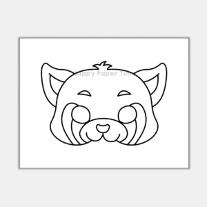 Red Panda Paper Mask Printable Asian Animal Coloring Jungle Craft ...
