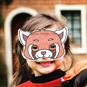 Red Panda Paper Mask Printable Asian Animal Coloring Jungle Craft ...