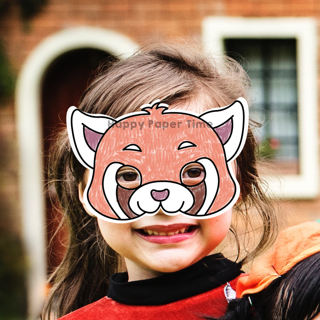 Red Panda Paper Mask Printable Asian Animal Coloring Jungle Craft ...
