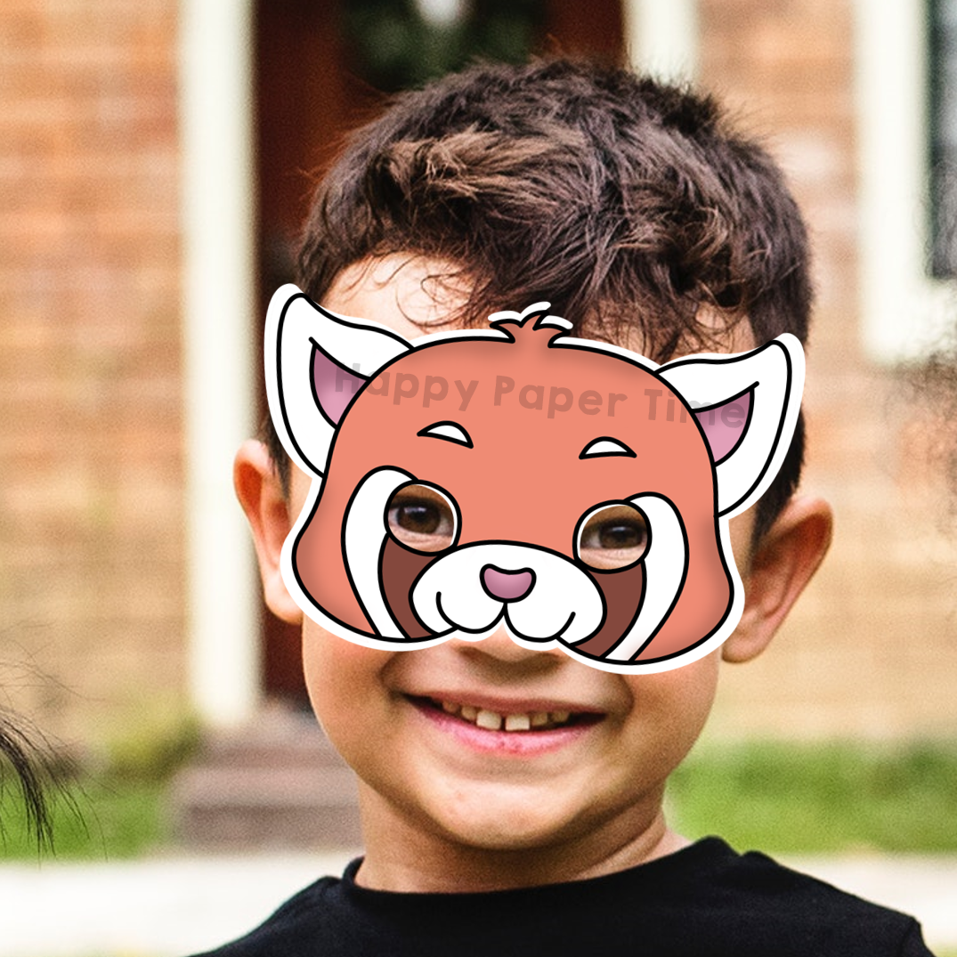 Red Panda Paper Mask Printable Asian Animal Jungle Craft Activity ...