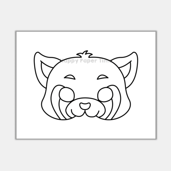 Red Panda Paper Masks Printable Asian Animal Coloring Jungle Craft ...