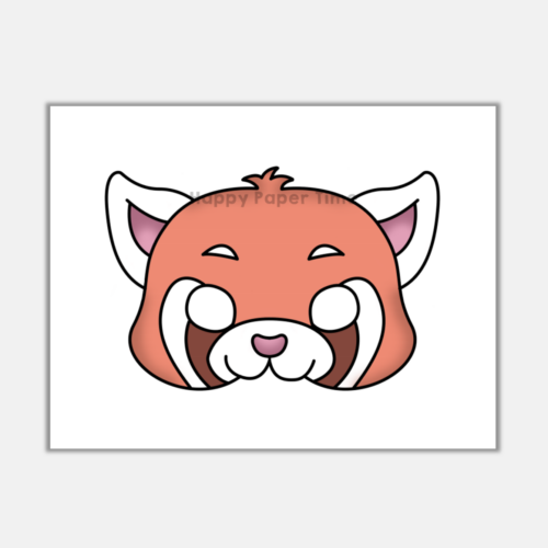 Red Panda Paper Masks Printable Asian Animal Coloring Jungle Craft ...