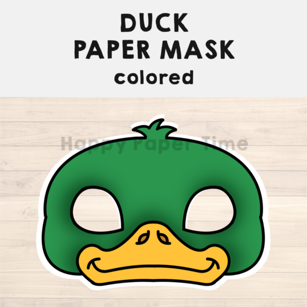 Duck Paper Mask Printable Pond Animal Craft Activity Costume - Made By ...